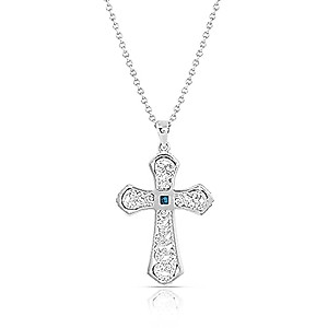 Montana Silversmiths Western Lifestyle Women's Cross Necklace (Cathedral Curves Cross)