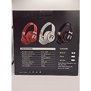 RHYTHM Wireless Headphones HD Sound Quality with Extra XBASS Wired & Bluetooth Microphone: Built in Playback Control, Black