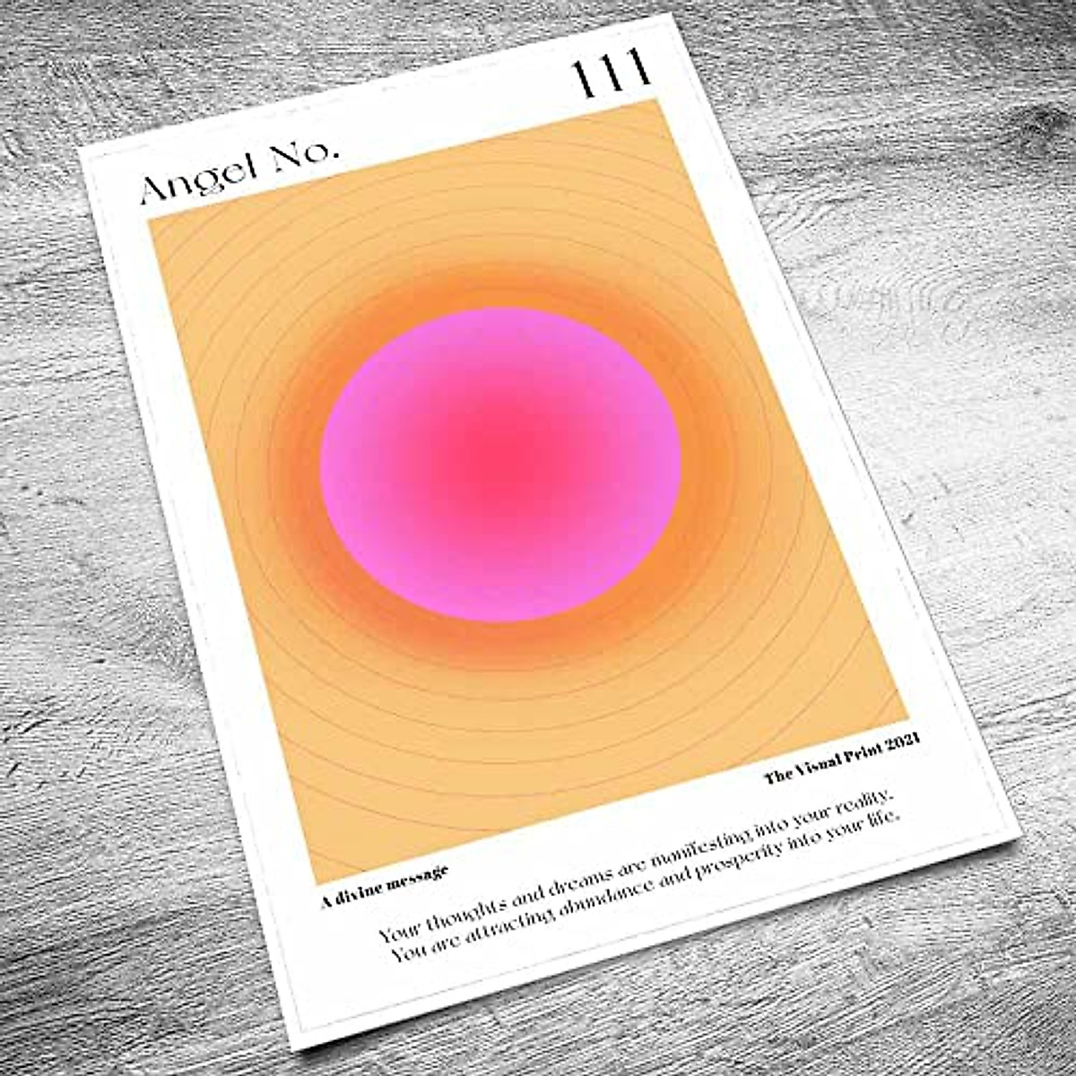 Angel Numbers Set 111,222,333 Poster Minimalist Wall Art Print, Halo Poster Aesthetic Preppy Picture for Wall Art Living Room Decor Set of 3 12"x16" Unframed.