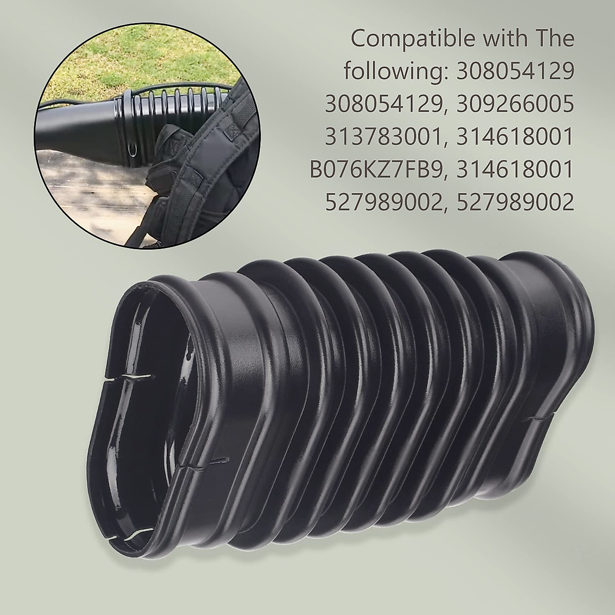 580473001 Replacement Flex Tube for Ryobi RY38BP 38cc backpack blower and Ryobi 40 Volt Blower Models RY40404NV, RY40440, RY40404 - for Ryobi leaf blower parts