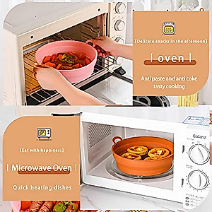 Karjraxrn 8.5 in Air Fryer Silicone Liners Folding Air Fryer Silicone pot, More Space Saving Food Safety Reusable Air Fryer Silicone Basket