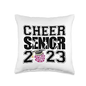 Cheerleader Graduating 2023 Gifts For Senior Night Cheerleader Cheer Senior Class of 2023 Graduation Throw Pillow, 16x16, Multicolor