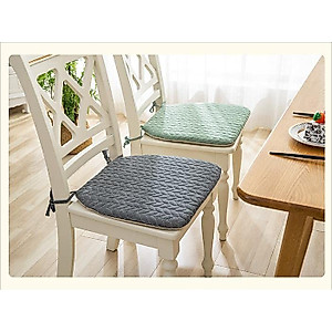 1/2/4 Pack Chair Pad with Ties,Kitchen Dining Chair Cushion Non Slip Seat Cushion with Removable Cover Office Chair Cushion Durable Soft Mat Pads (Green,4)
