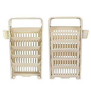 Fabater Movable Bookshelf Cart, 5 Tier Rolling Utility Cart, Mobile Book Cart with Pen Holder, Removable Storage Book Shelves, File Organizer for Home, Office, Kitchen, Classroom (Cream)