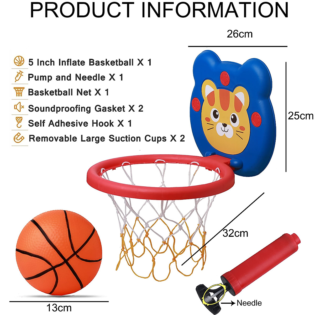 Toddler Basketball Hoop Indoor for Kids, SuyuanArt Portable Wall Mount Baby Basketball Hoop Goal Set,Boys Girls Toys for Ages 2-4 3-5, Christmas Birthday Gift for Toddler Age 18 Moths and Up