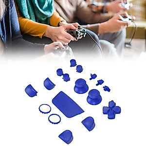Key Replacement Shell, Transparent Portable Durable Sensitive Buttons Replacement Button Set for PS5 Gamepad Handle Accessories for PS5 Controller(blue)