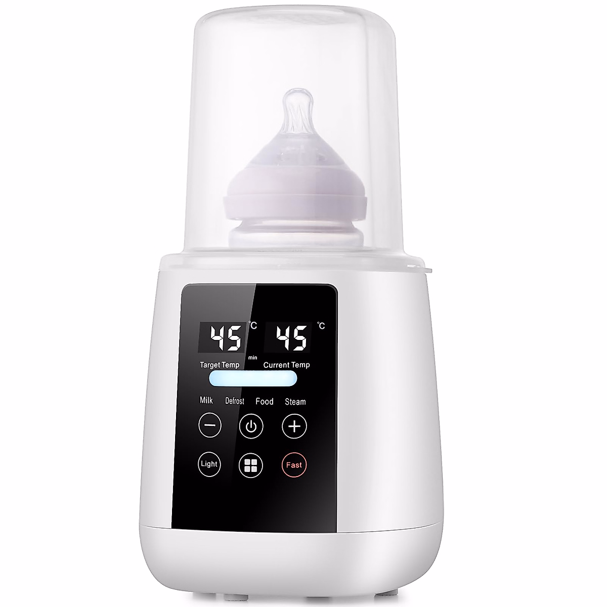 Baby Bottle Warmer, Fast Baby Milk Warmer with Accurate Temperature Control for Breastmilk or Formula, 48H Thermostat, with Defrost, Night Light, Heat Baby Food Jars Function