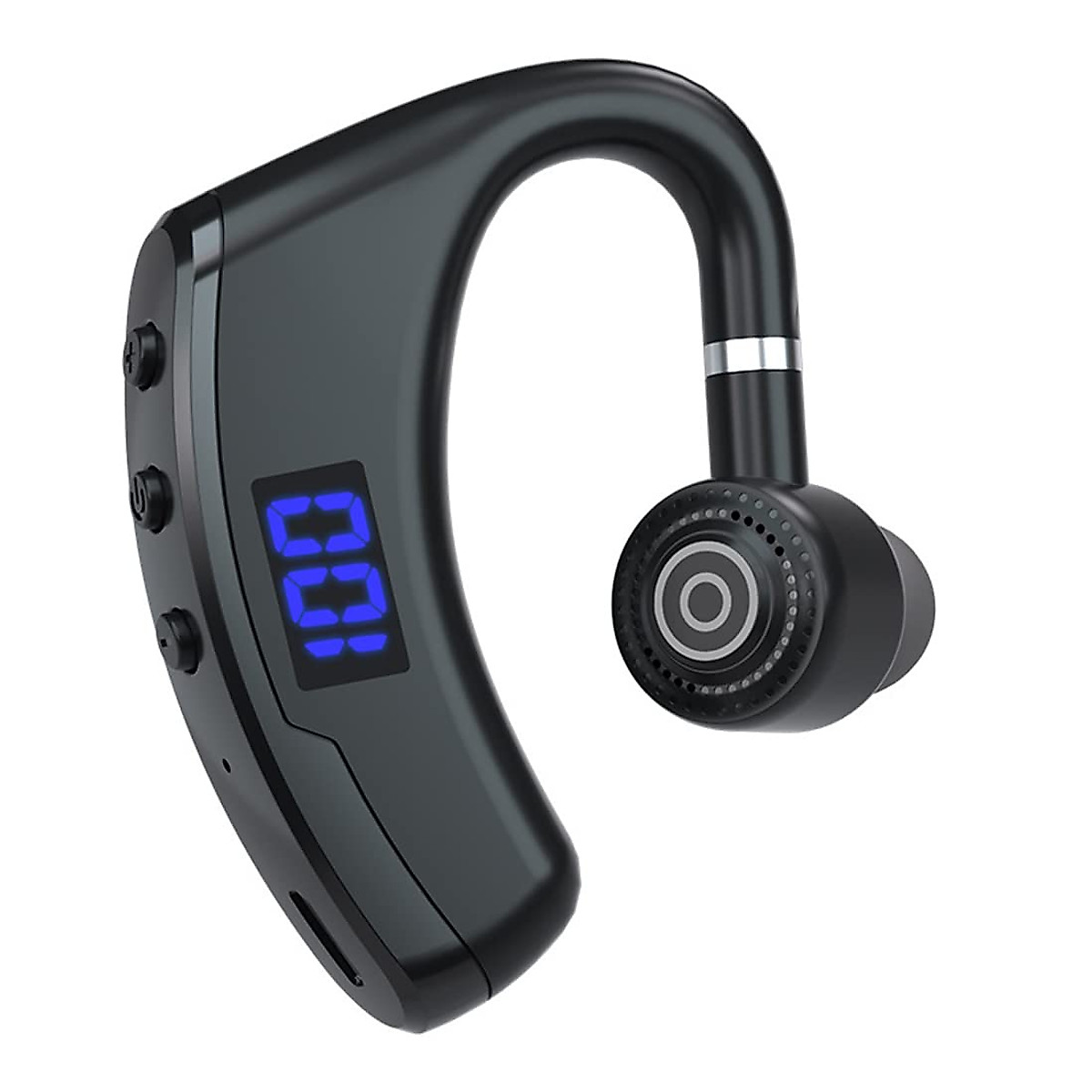 Bluetooth Headphone Single Ear Hook Wireless Business Headset with Mic Noise Cancelling Waterproof Earphone for L&R Ear