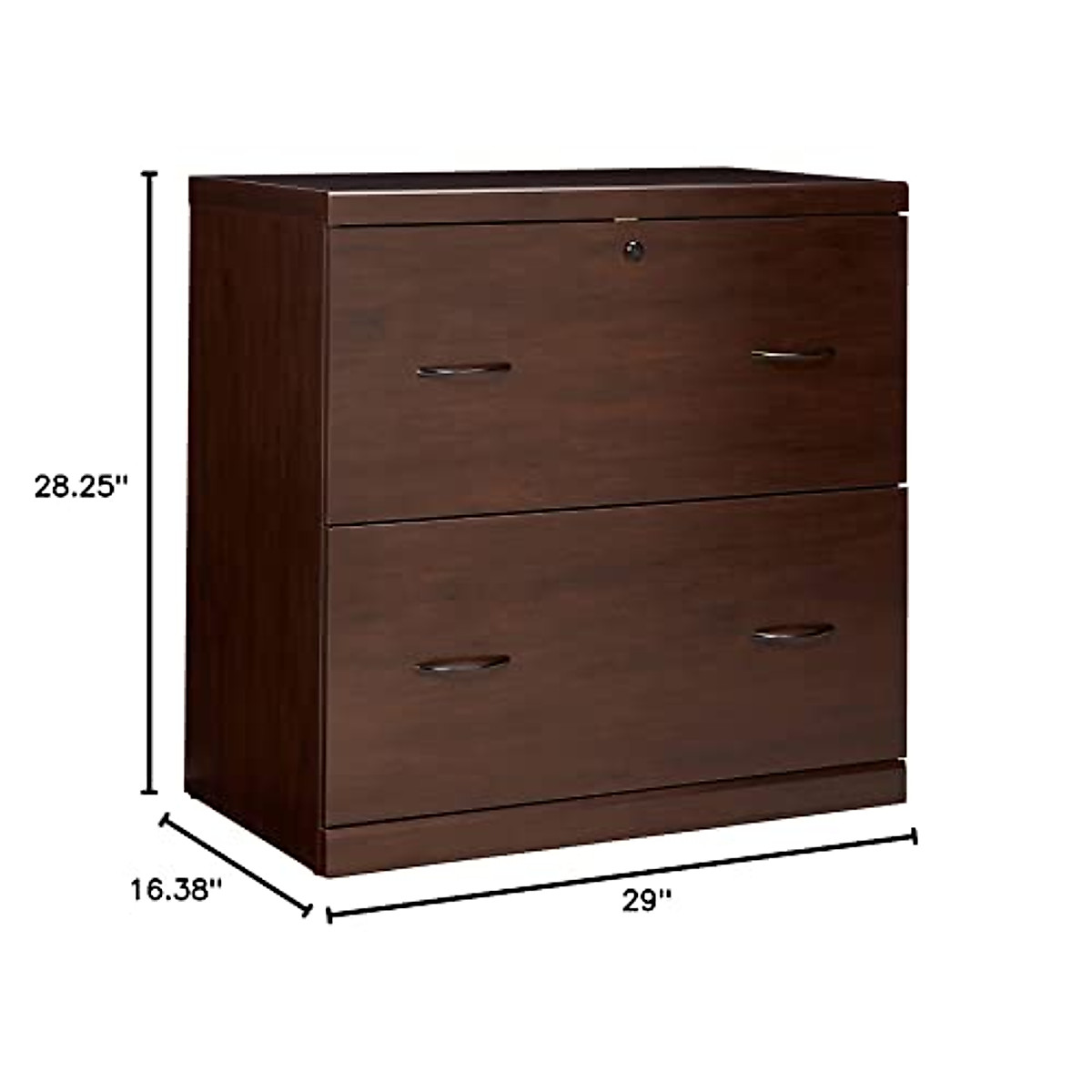 Z-Line Designs 2-Drawer Lateral File Espresso Cabinet with Black Accents