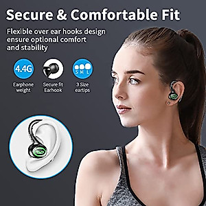 Wireless Earbud, Bluetooth 5.3 Headphones Sport 2022 Wireless Earphones in Ear Stereo Noise Cancelling Earbud with Dual Mic, Over Earhooks Ear Buds IP7 Waterproof 48H Playtime Headset for Running Gym