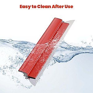 24-Inch Skimming Blade, TOOVEM Drywall Tools Aluminum Housings, Stainless Steel Skim Coating Blade Knockdown Texture Knife, Precision 0.35mm Ergonomic Aluminum Blade Profile for Drywall Repair