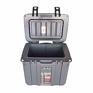 XtremepowerUS Portable 37 Quart Insulated Ice Chest Cooler Roto-Molded Bottle Opener Adjustable Telescoping Handles with Tote Cooler, Grey