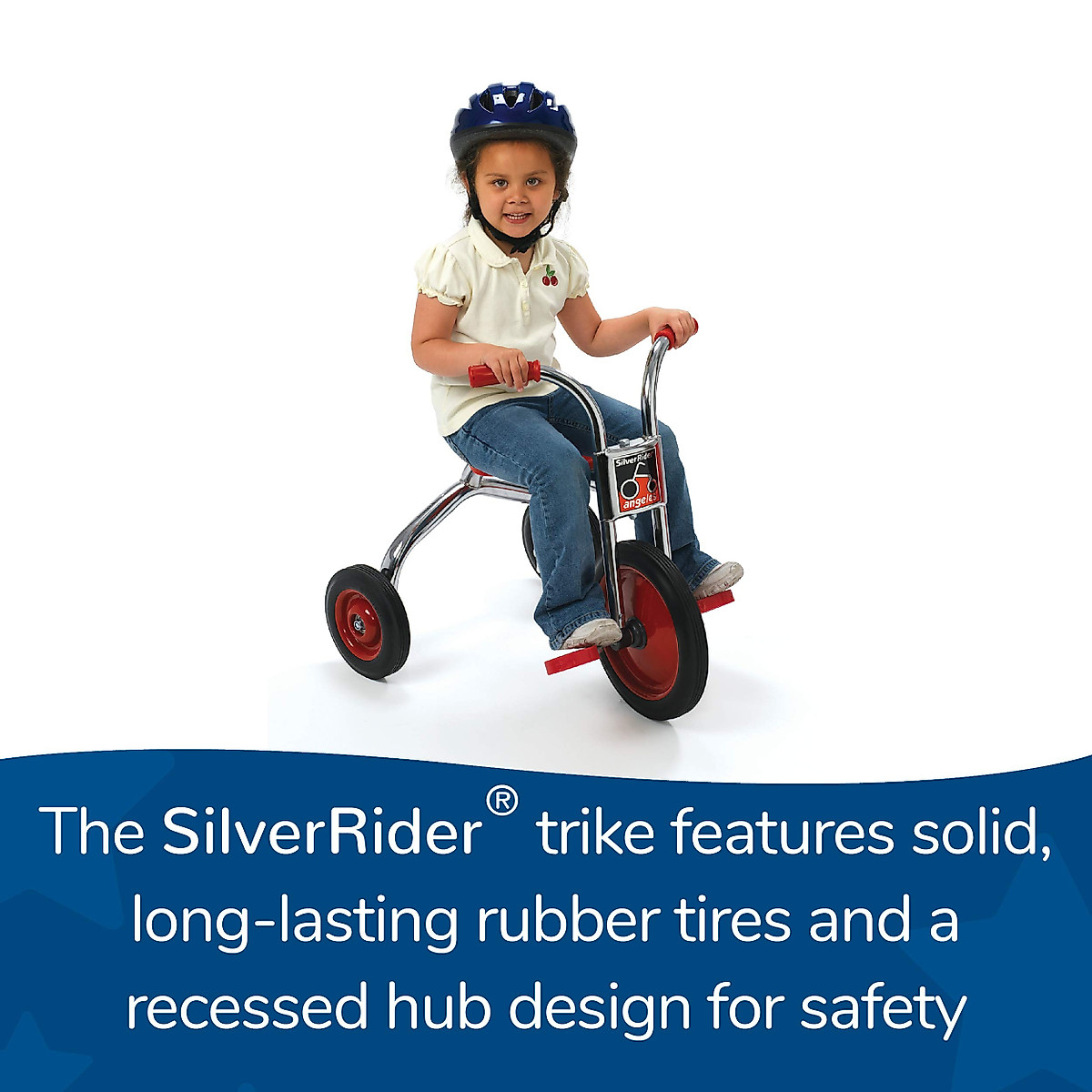 Children's Factory SilverRider Toddler 14" Tricycle, Big 3 Wheel Kids Trike, Girls/Boys Outdoor Play Equipment, Homeschool/Daycare/Preschool, SIL/Blk
