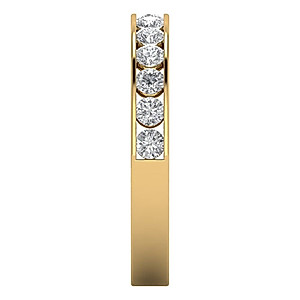 0.39 ct Round Cut Clear Simulated Diamond 14k Yellow Gold Stackable Wedding Engagement Promise anniversary Band Sz 6