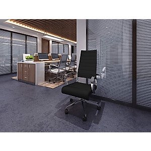 2xhome Set of 2 Black Modern High Back Tall Ribbed PU Leather Office Chair Swivel Tilt Adjustable Chair Designer Boss Executive Management Conference Room Work Task Computer