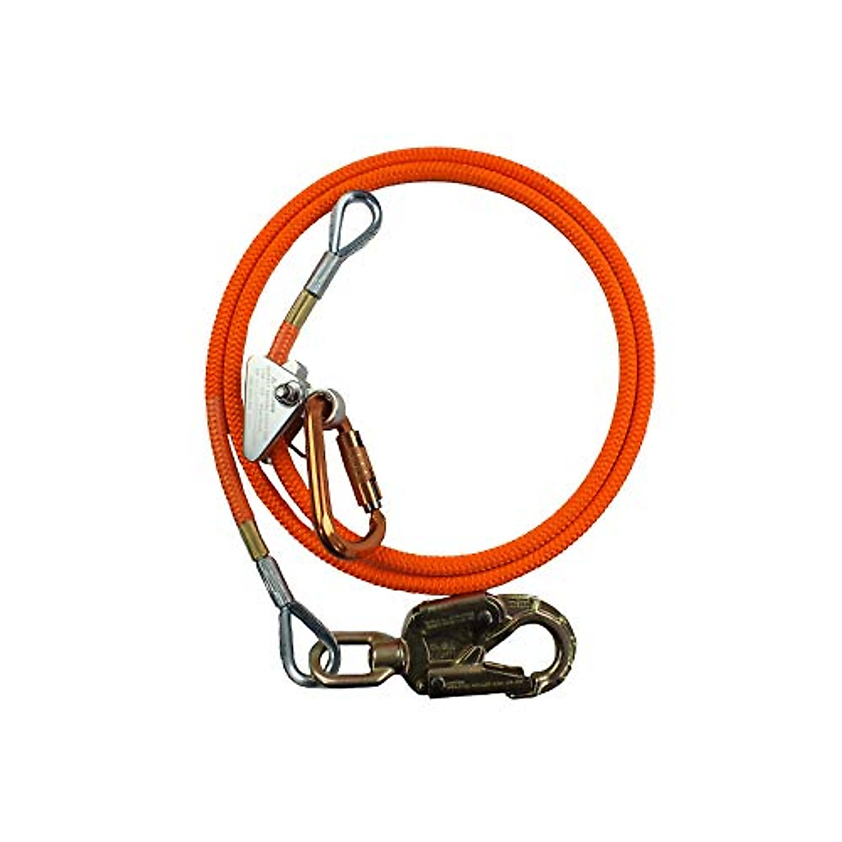 ProClimb Steel Core Flipline Kit (1/2 inch x 10 feet) - Adjustable Tree Lanyard, Low Stretch, Cut Resistant – for Fall Protection, Arborist, Tree Climbers