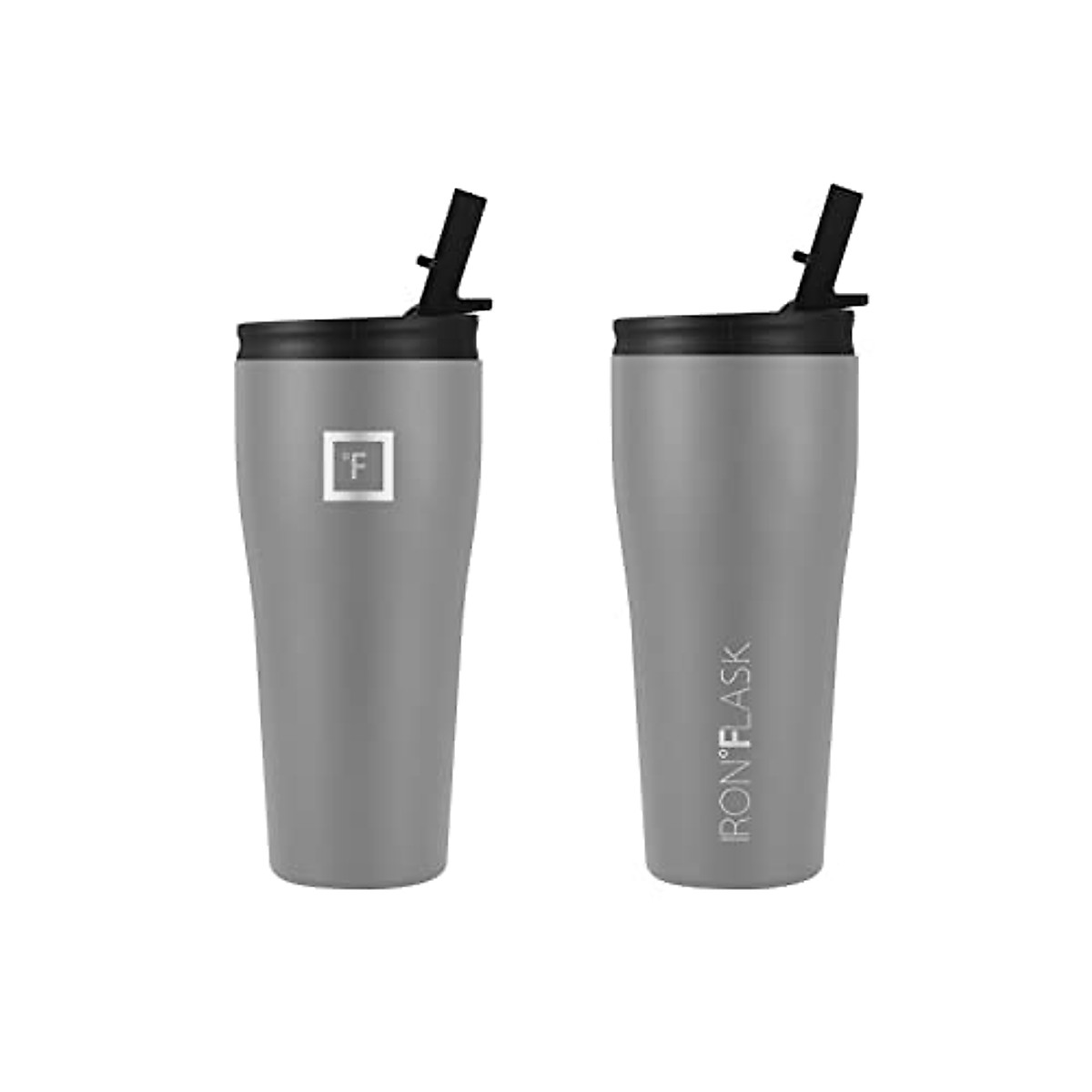 IRON °FLASK Rover Tumbler 2.0-2 Lids Vacuum Insulated Stainless Steel Bottle, Double Walled, Drinking Cup - Thermos Travel Mug - Graphite, 32 Oz