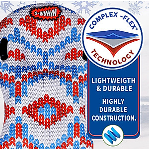 Snowboogie Super Double SnowTube 64" | Double Rider Snow Sleds | Inflatable Sled with Soft Handles | Slick Bottom for Speed & Control | Snow Sledding for Adults & Children | Nordic knit pattern design