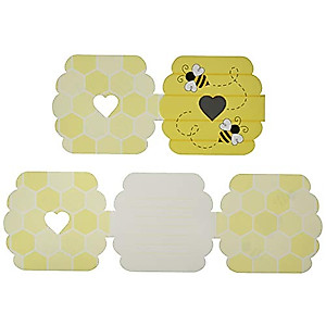 Creative Converting Bumblebee Baby Invitations, 4.5" x 4.5", Multi-color