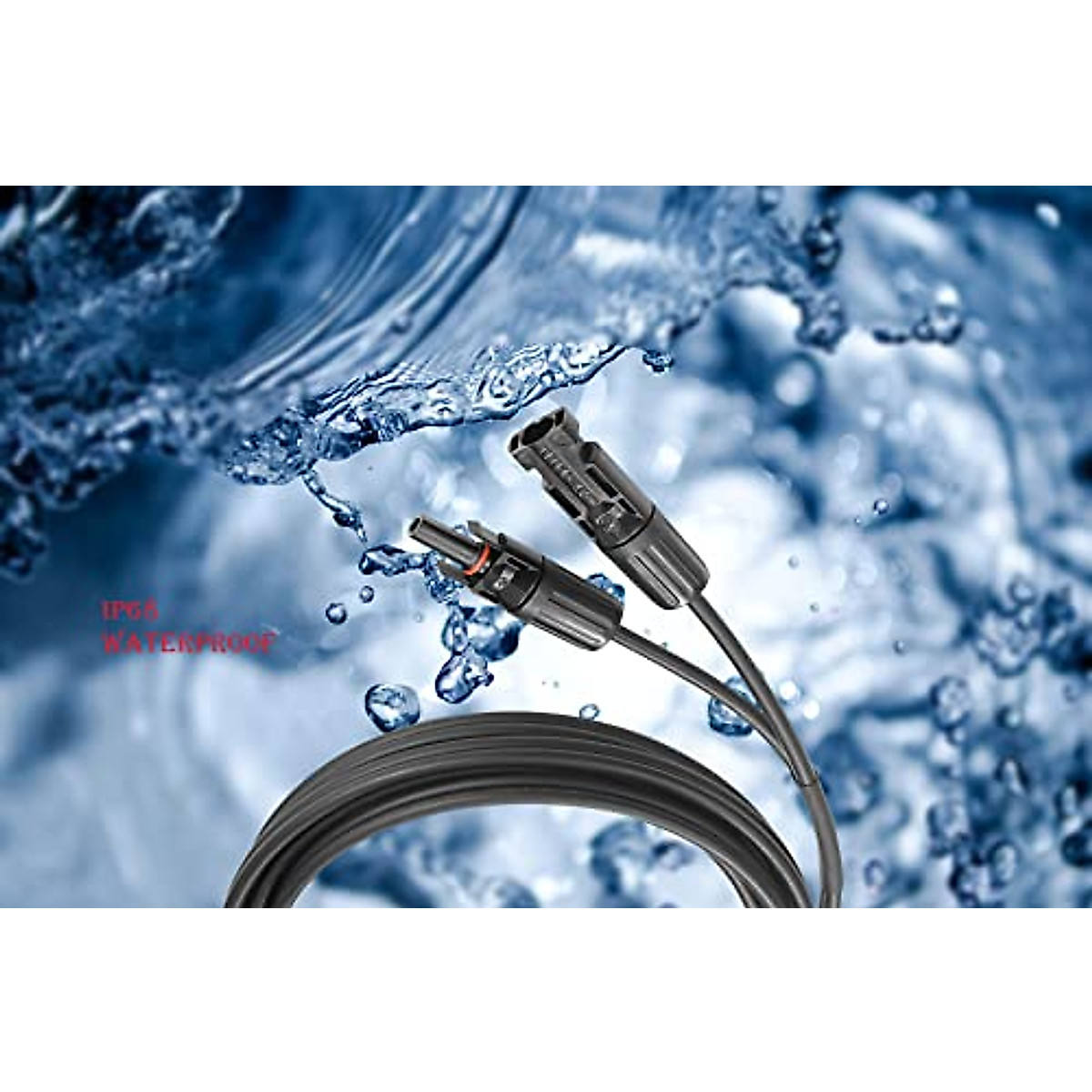 Solar Cable 20 Feet 2x10 AWG Twin Wire Solar Extension Cable, Copper Strand with Female and Male Connectors, Solar Panel Cable Wire & Adaptor for Home, Shop and RV Solar Panels.