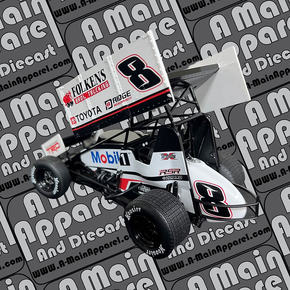 Winged Sprint Car #8 Aaron Reutzel Mobil 1" Roth Motorsports World of Outlaws (2022) 1/18 Diecast Model Car by Acme A1822015