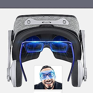 ZNBJJWCP 3D Vr Virtual Reality Vr Glasses Genuine Leather Eye Glasses Smart Helmet Stereo Game Cinema Boxs Suitable for Smart Phone