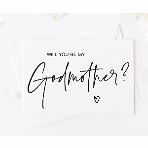 Modern Godmother to Be Card, Will You Be My Godmother Proposal Gift, Greeting Card with Envelope