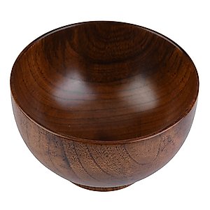 Zyyini Wooden Bowl, Wooden Handmade Sturdy Salad Bowl, Jujube Wood Round Chinese Style Tableware, Heat-Resistant Wooden Food Container Suitable For Rice, Noodle, Mix Salad(11cm)