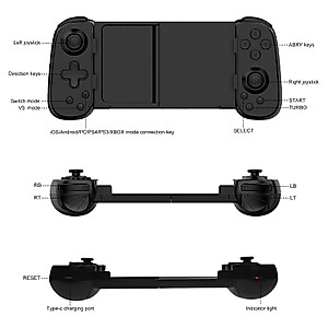 Joso Mobile Gaming Controller for iPhone/Android/PC/Nintendo Switch/PS4, Cloud Games, with Hall Effect Joystick, 6 Axis Gyro, TURBO, Gamepa for Android with Phone Case Support