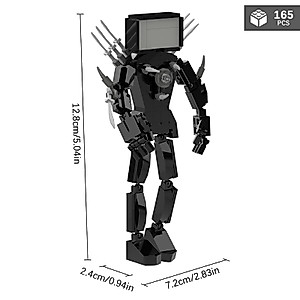 ICEBRICKS Skibidi Toilet TV Man Building Set, Big TV-Man Action Figure Toy,Giant TV Men Building Blocks, Anime Role Play Skibidi Toilet Action Figure, Fun Cartoon Toy for Kids and Fans (165Pcs)