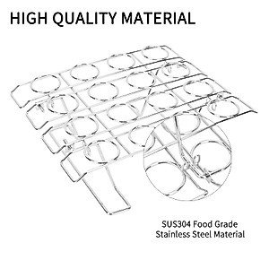 Newthinking Cupcake Cones Baking Rack, 16-Cavity Stainless Steel Ice Cream Cone Stand Holder Foldable Cake Decorating Pastry Tray Waffle Cones Holder for Baking, Cooling, Display