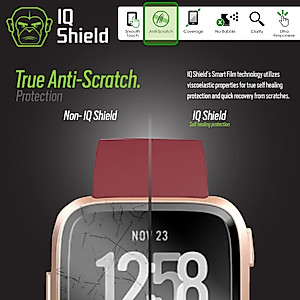 IQShield Screen Protector Compatible with Fitbit Versa 2 (6-Pack) Anti-Bubble Clear TPU Film