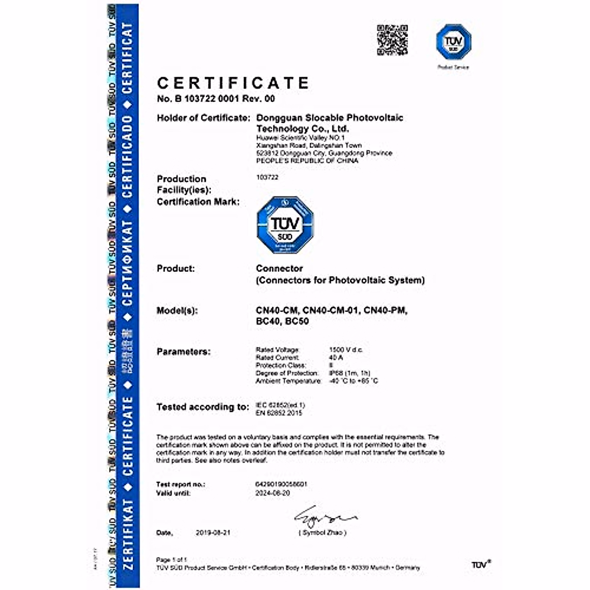 Witproton PV Solar Connector Branch Y T IP68 Waterproof 1000V 1500V Solid Copper Terminal 2 Male 1 Female and 2 Female 1 Male (2to1 Branch Connector)