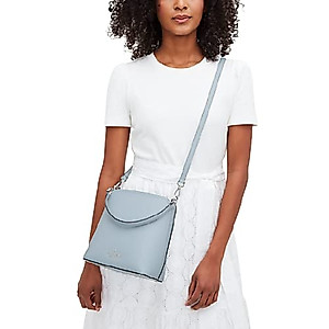 Kate Spade Darcy Refined Grain Leather Small Bucket Bag Crossbody (Ocean Fog)