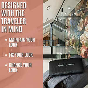 Lydian Luxury Complete Grooming Kit 18 Piece - Professional Travel Nail Kit Gift for Men and Women, Stainless Steel Manicure and Pedicure Nail Tools Clipper Case for Compact Travel, Black and Red