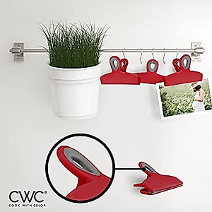 COOK WITH COLOR Bag Clips - Heavy Duty Chip Clip and Refrigerator Magnet Clips for Food Storage with Air Tight Seal Grip, Red, Pack of 4 Large Clips