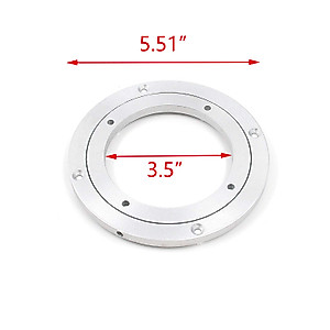 FarBoat Turntable 5.5-Inch Turntable Bearing Stand Heavy Duty Aluminum Alloy 360 Degree Rotating Swivel Plate Heavy Loads Base for Round Table