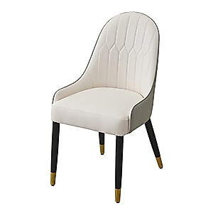 HomSof Modern Sintered Stone Round Dining Table Set with Stainless Steel Base with 6 pcs Chairs, 7 Pieces, White+Grey