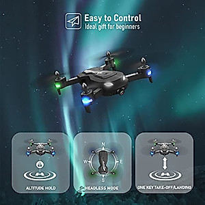 FERIETELF T26 Drones for Adults - 1080P HD RC Drone, Fpv Drone with Camera, With WiFi Live Video, Altitude Hold, Headless Mode, 3D Flip, Gravity Sensor, One Key Take Off/Landing for Kids or Beginners