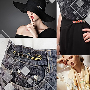 5 Pcs Fashion Pearl Brooch,Sweater Shawl Clip Double Faux Bling Brooches Waist Pants Extender Safety Pins