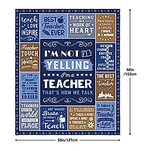 KJACGAD Teacher Appreciation Gifts for Women - Teacher Gifts for Women - Teacher Retirement Gifts - Back to School Teacher Gifts - Teachers Day Teacher Birthday Gifts Throw Blanket 60x50 Inch