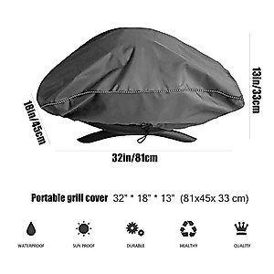 EPCOVER Portable Grill Cover for Weber Q2000, Q200 Series and Baby Q Gas Grill, Compared to Weber 7111, All Weather Protection，Gray