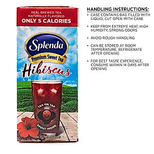 SPLENDA Premium Sweet Tea On Tap, 1 Gallon Bag In Box Ready to Drink Liquid, Hibiscus Tea, 128 Fl Oz