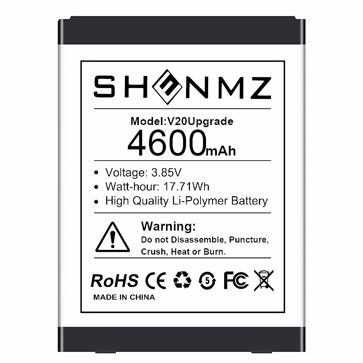 SHENMZ for LG V20 Battery, 4600mAh [2025 New Upgrade] High Capacity Replacement Battery for LG Stylo 3/ Stylo 3 Plus H918 H910 LS997 US996 VS995 V995 BL-44E1F Spare Battery