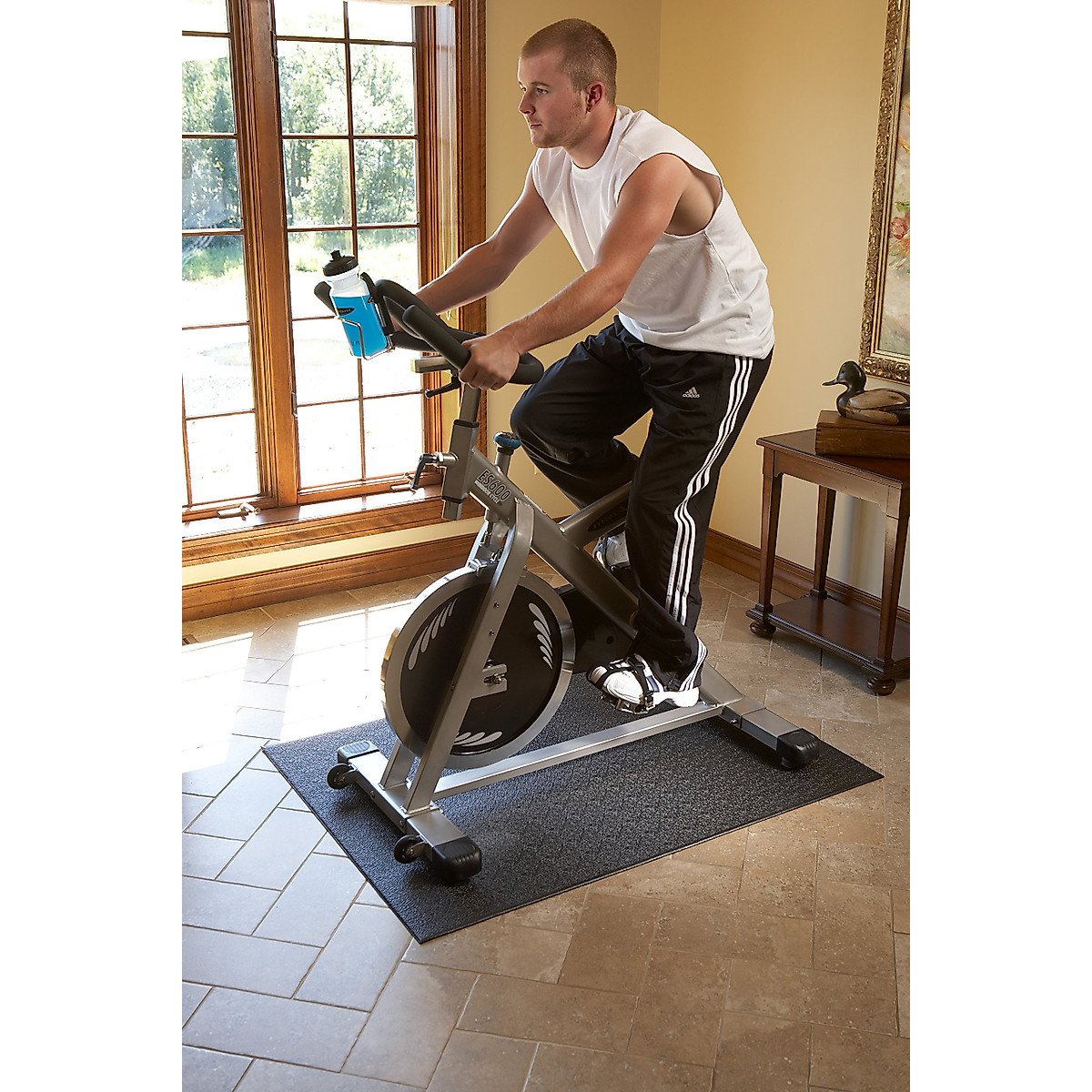 Supermats High Density Commercial Grade Solid Equipment Mat 27GS Made in U.S.A. for Indoor Cycles Exercise Bikes and Steppers (3 Feet x 4 Feet) (36-Inch x 48-Inch) (91.44 cm x 121.92 cm),Black