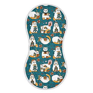 vvfelixl Muslin Burp Cloths Cats Gift Box Baby Washcloths for Baby Girl Boys 2 Pack Green