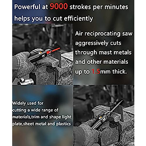 WORKPAD Air Body Saw Multi-function Pneumatic Reciprocating Saw Air Powered Mini Tool, Equipped with 5pcs 24T & 32T saw and 5pcs Filer set…