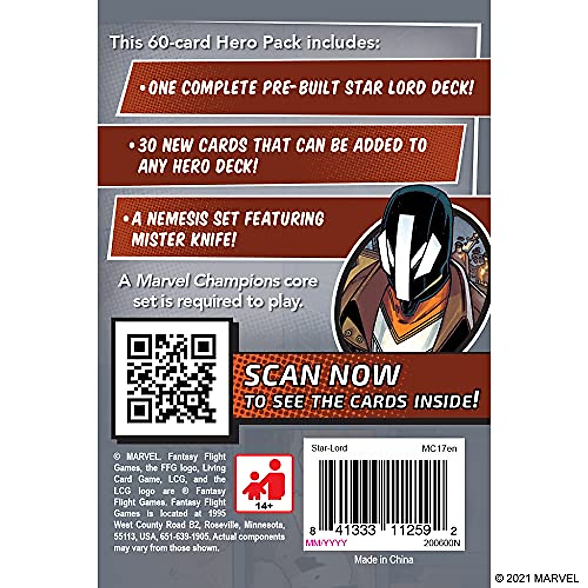 Marvel Champions The Card Game Star-Lord HERO PACK - Superhero Strategy Game, Cooperative Game for Kids and Adults, Ages 14+, 1-4 Players, 45-90 Minute Playtime, Made by Fantasy Flight Games