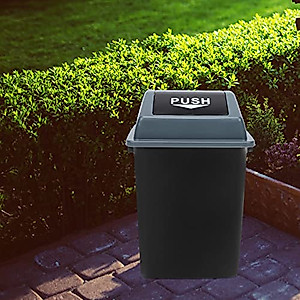 Zerodeko Trash Bin Heavy Duty Swing Set Trash Can Lid Garbage Can Lid Waste Container Lid Recycling Swing Lid Replacement for Home Outdoor Trash Can 20L Grey Garbage Pail Sink Accessories