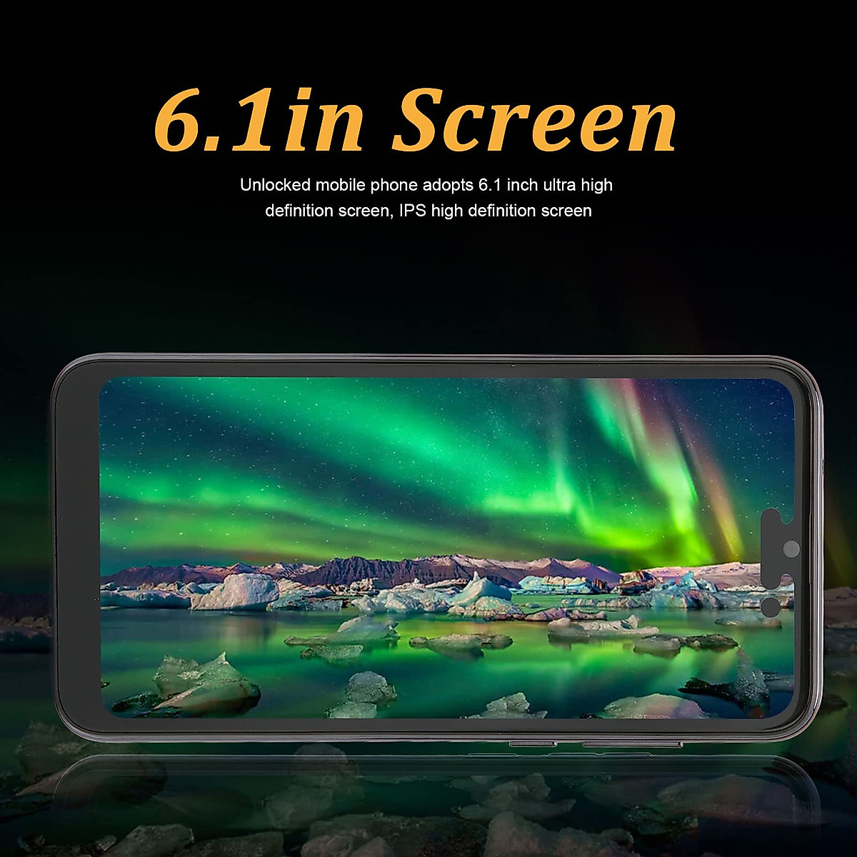 Yoidesu 4G Unlocked Smartphones,I14pro 6.1in Dual SIM Mobile Phones,3GB RAM 64GB ROM,8MP 16MP Dual Camera,4000mAh Battery Cheap Phones with 128G Expansion(Black)